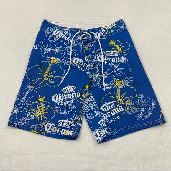 Corona | Swim | Corona Extra Blue Hawaiian Floral Surf Beach Pool Swim ...